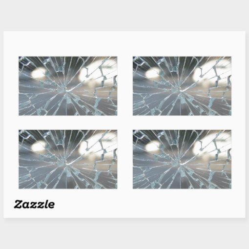Broken Glass Rectangular Sticker | Zazzle