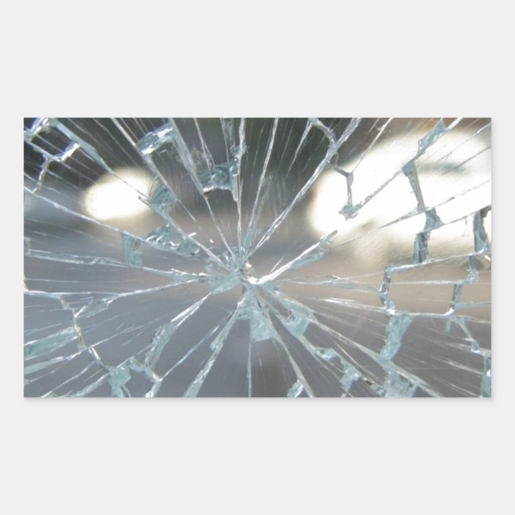 Broken Glass Rectangular Sticker | Zazzle