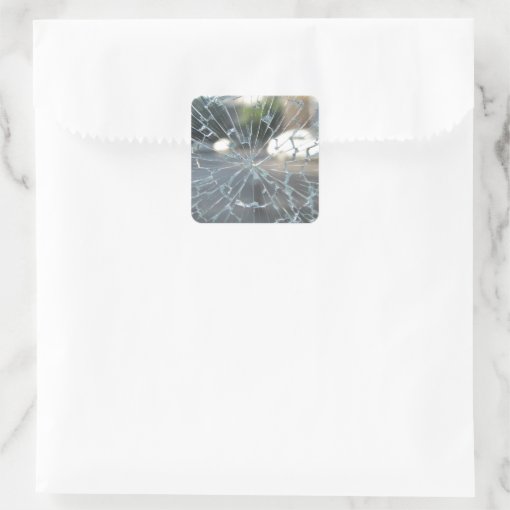 Broken Glass Square Sticker | Zazzle