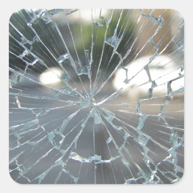 Broken Glass Square Sticker | Zazzle