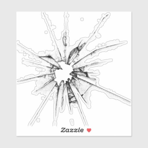 Broken Glass Sticker | Zazzle