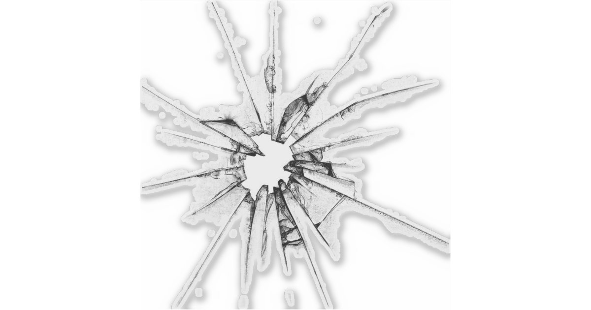 Broken Glass Sticker | Zazzle