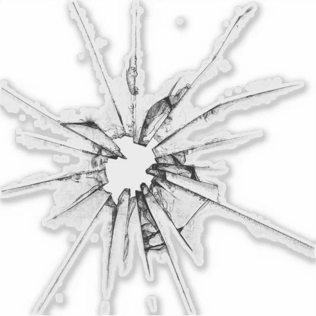 Broken Glass Sticker | Zazzle