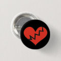 Broken Heart Badge Pin Button | Zazzle