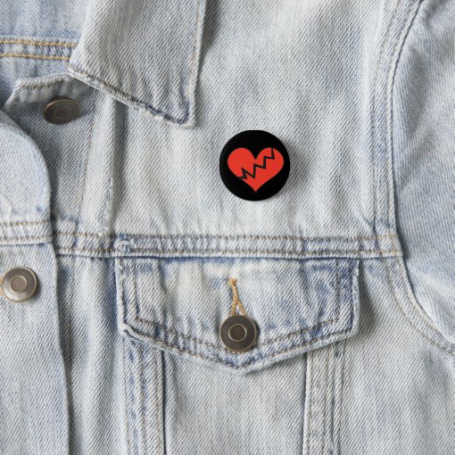 Broken Heart Badge Pin Button | Zazzle
