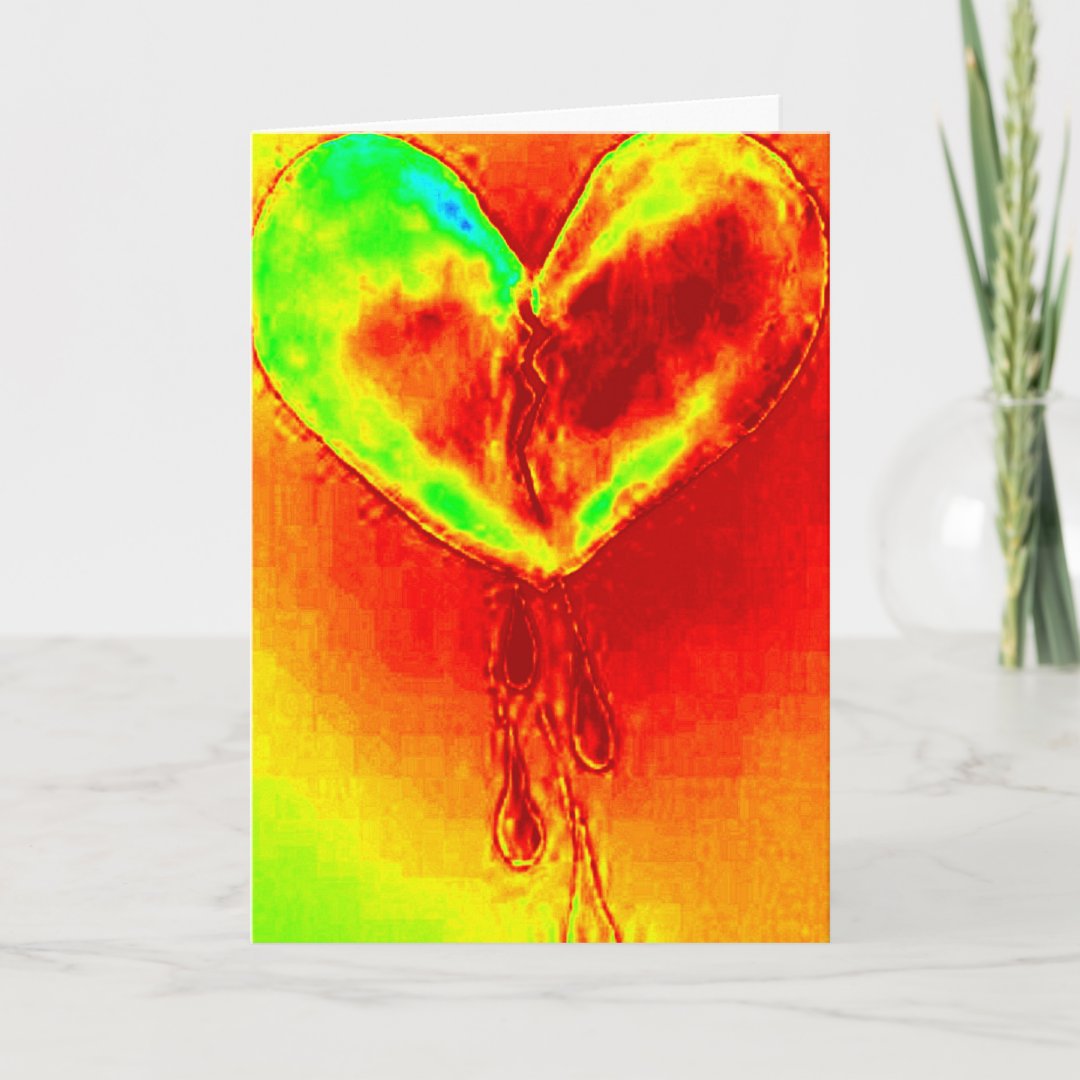 Broken Heart Greeting Card | Zazzle
