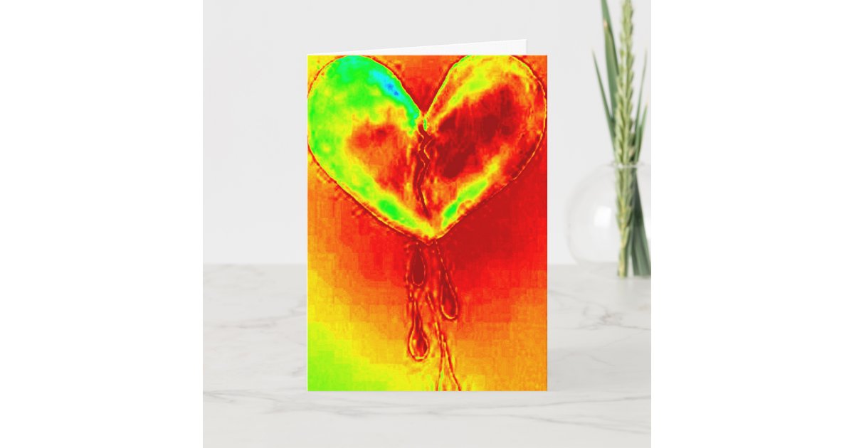 Broken Heart Greeting Card | Zazzle