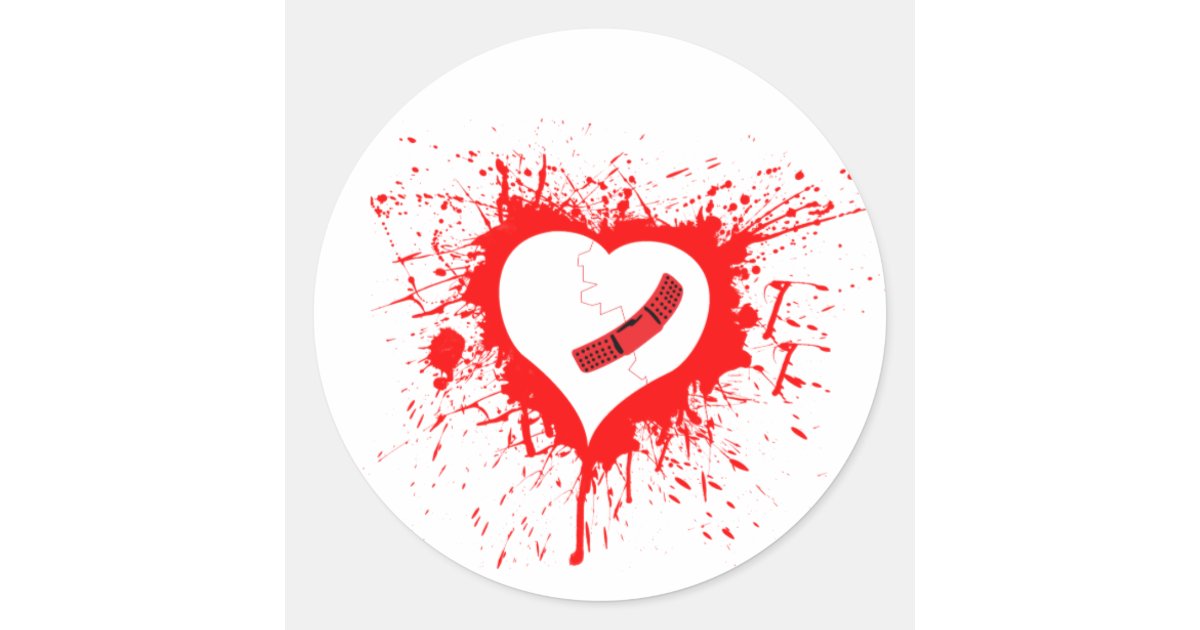 Broken Hearted Classic Round Sticker | Zazzle