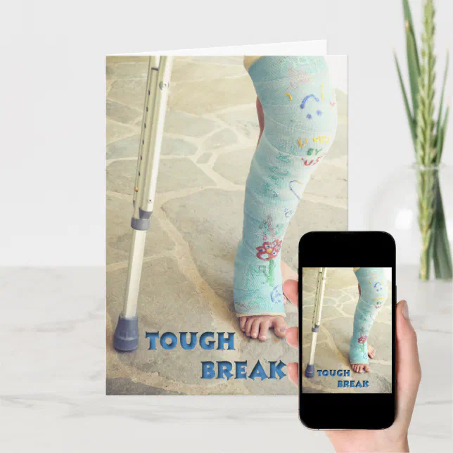 Broken Leg Cast Get Well Card | Zazzle