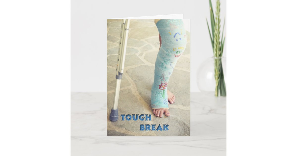 Broken Leg Cast Get Well Card | Zazzle