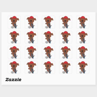 Broken Leg Dog Square Sticker | Zazzle