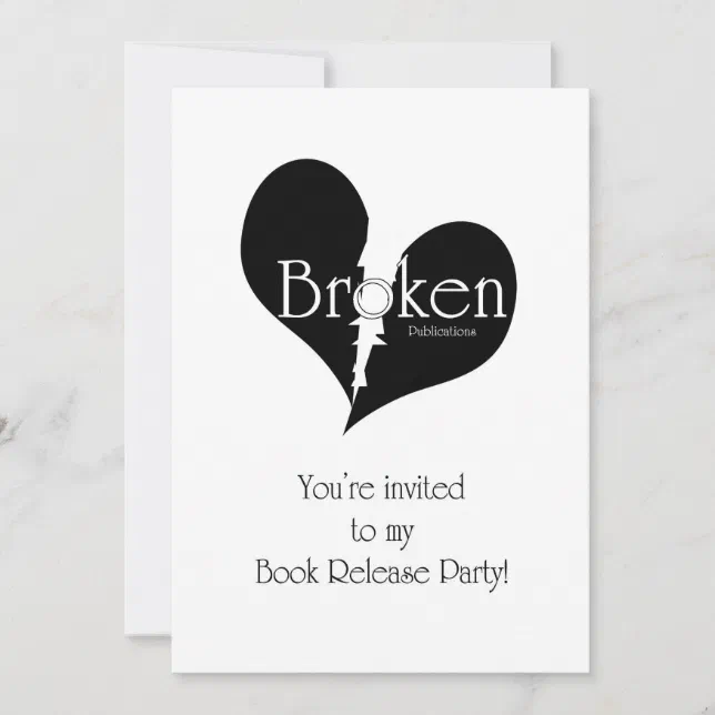 Broken Publications Book Release Invitation | Zazzle