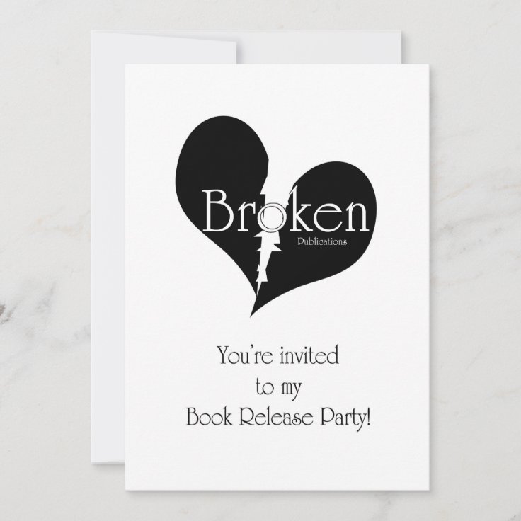 Broken Publications Book Release Invitation | Zazzle