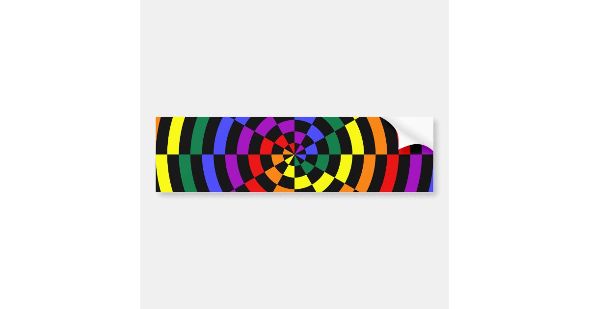 Broken Rainbow Spiral Design Bumper Sticker | Zazzle