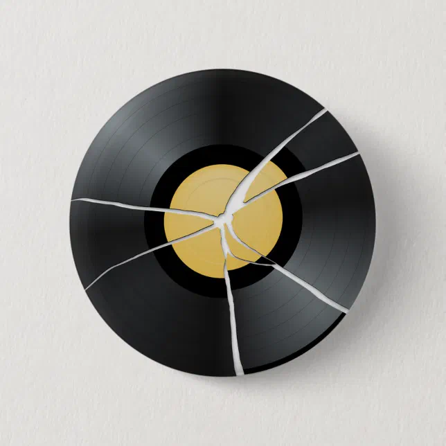 Broken Vinyl Record Button | Zazzle Broken Vinyl Record Button | Zazzle