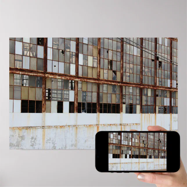 Broken Windows in an Abandoned Factory Warehouse Poster | Zazzle