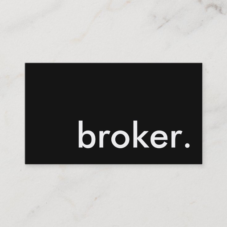 broker. business card | Zazzle