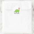 Bron-toe-saurus Funny Dinosaur Pun Classic Round Sticker | Zazzle