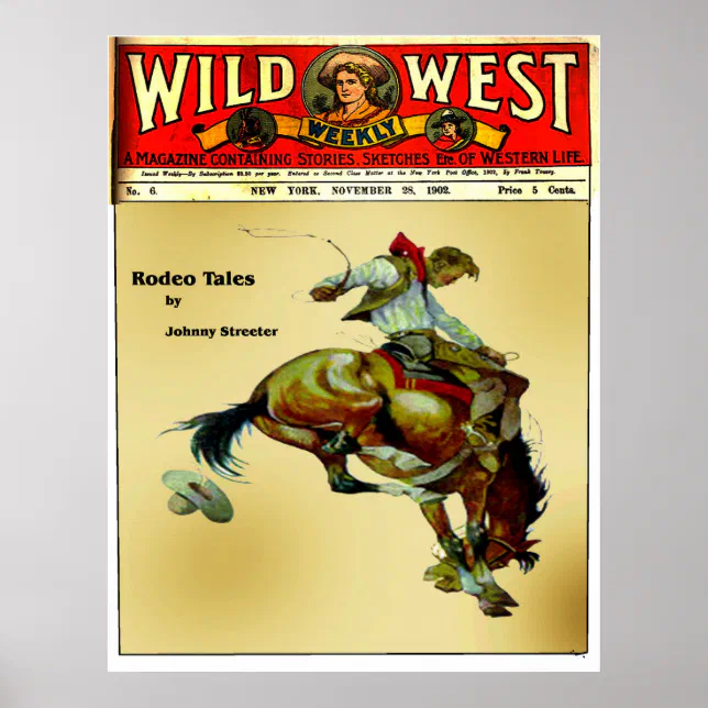 "Bronc Rider" Cowboy Western Rodeo Poster | Zazzle