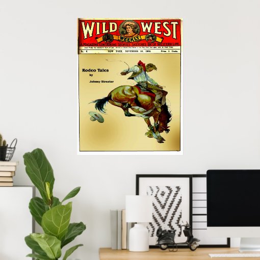 "Bronc Rider" Cowboy Western Rodeo Poster | Zazzle
