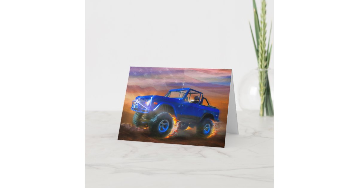 Bronco 4X4 OFF ROAD RAGER Card | Zazzle