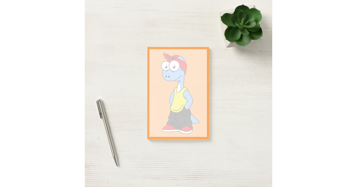 Brontosaurus Dressed In Hip Hop Clothing. Post-it Notes | Zazzle