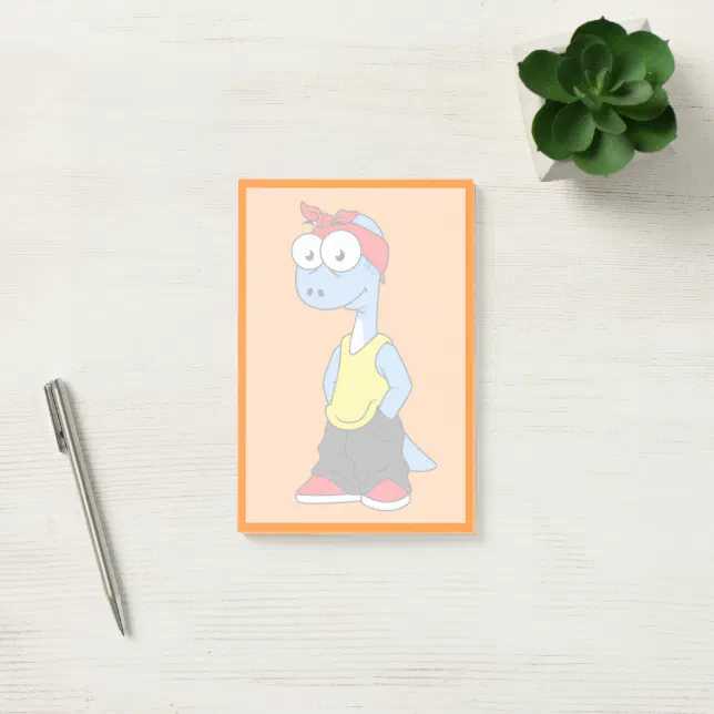 Brontosaurus Dressed In Hip Hop Clothing. Post-it Notes | Zazzle