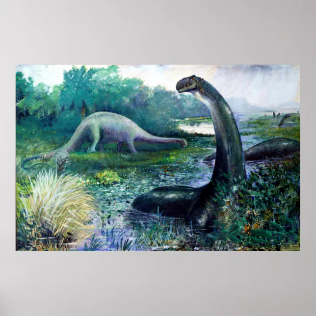 Brontosaurus Jurassic Dinosaur Poster | Zazzle