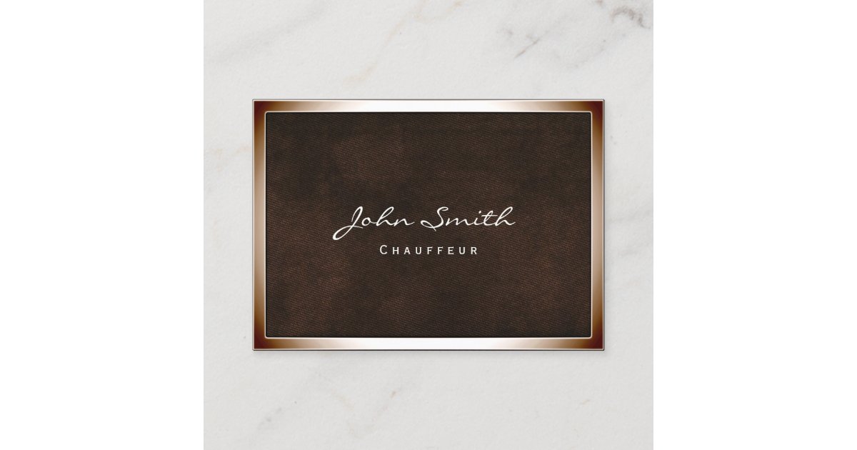 Bronze Border Chauffeur Chubby Business Card | Zazzle