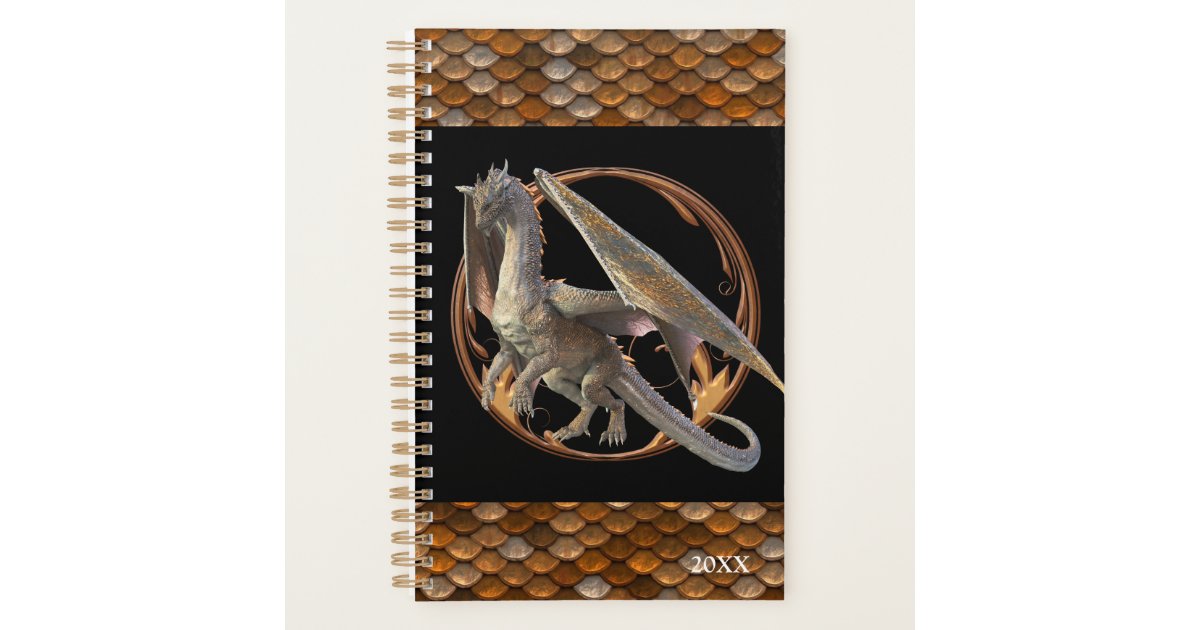 Bronze Dragon Metal Scaling Planner | Zazzle