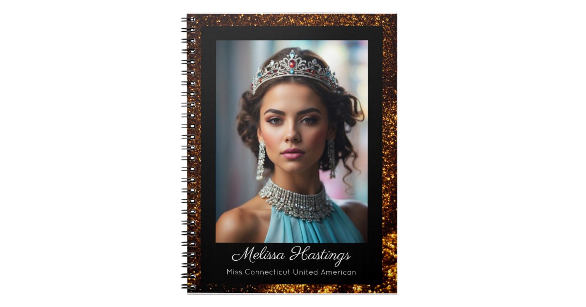 Bronze Glitz Elegant Shiny Pageant Notebook | Zazzle