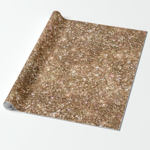 Bronze Gold Confetti Sparkle Wrapping Paper | Zazzle