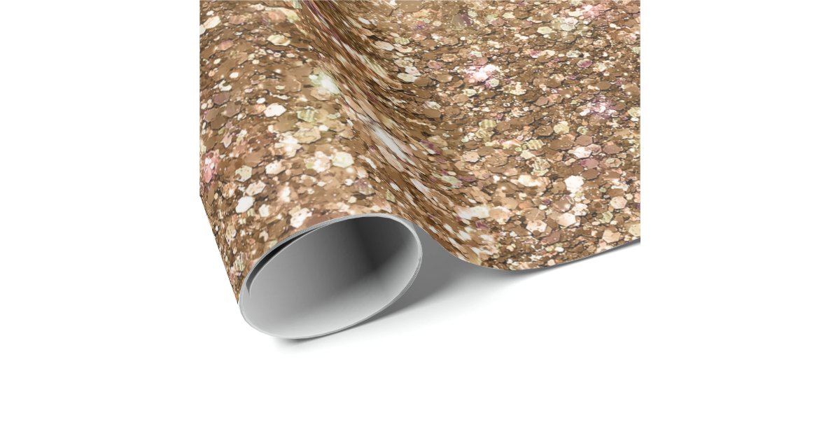 Bronze Gold Confetti Sparkle Wrapping Paper | Zazzle
