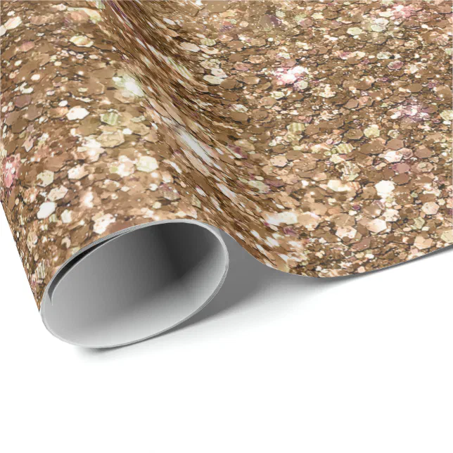 Bronze Gold Confetti Sparkle Wrapping Paper | Zazzle