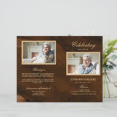 Bronze & Gold Funeral Program | Order of Service | Zazzle