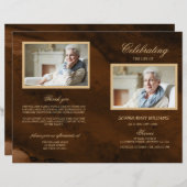 Bronze & Gold Funeral Program | Order of Service | Zazzle