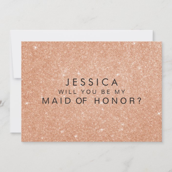 Bronze Gold Glitter Maid of Honor Request Cards | Zazzle.com