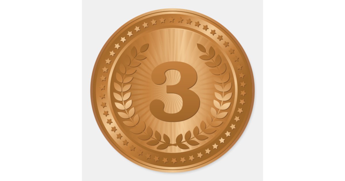 Bronze medal 3rd place winner sticker | Zazzle