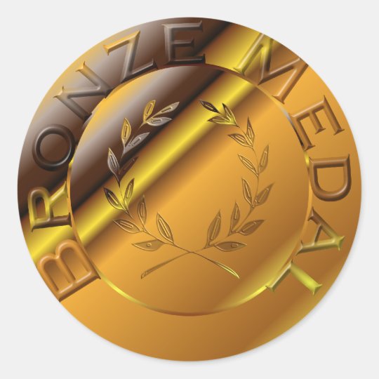 Bronze Medal Classic Round Sticker | Zazzle.com