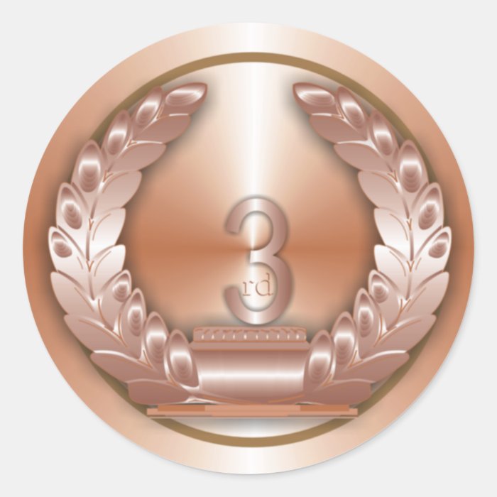 Bronze Medal Classic Round Sticker | Zazzle