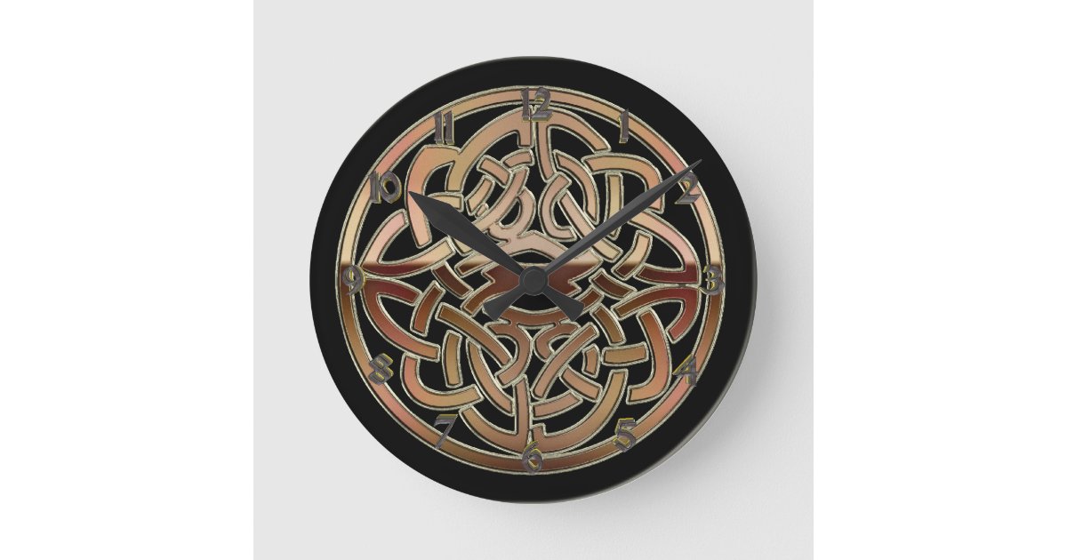 Bronze Metallic Celtic Knot Wall Clock | Zazzle