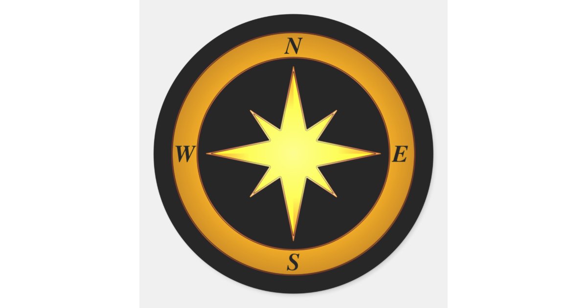 Bronze North Arrow Sticker | Zazzle