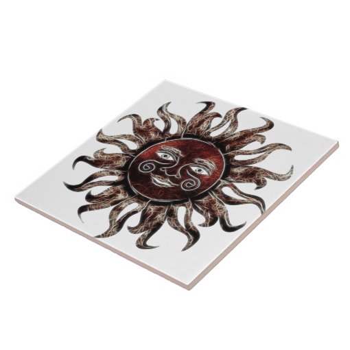 Bronze Sun Fractal Tile | Zazzle