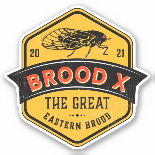 Brood X Cicadas The Great Eastern Brood Sticker | Zazzle