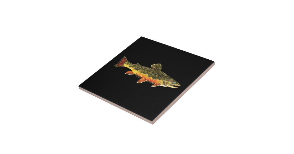 Brook Trout Fish Painting Tile | Zazzle