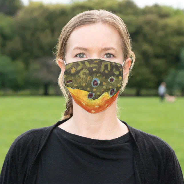 Brook Trout Fishing Adult Cloth Face Mask | Zazzle