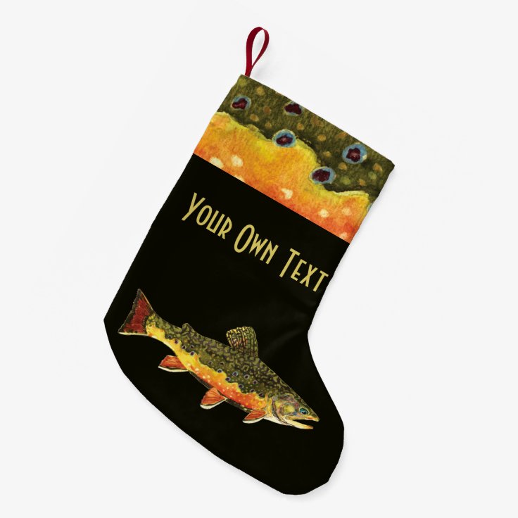 Brook Trout Fishing Small Christmas Stocking | Zazzle
