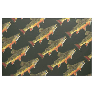 Brook Trout Fly Fishing Fabric | Zazzle