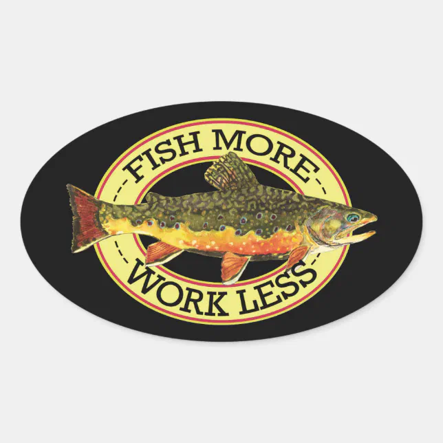 Brook Trout Fly Fisherman's Oval Sticker | Zazzle