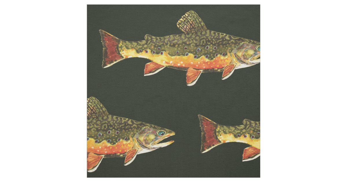 Brook Trout Fly Fishing Ichthyologist Fisherman's Fabric | Zazzle